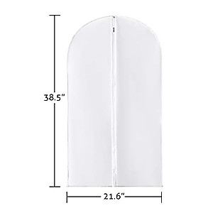 OSPUORT 10 Pack Hanging Garment Bags Suit Bag for Storage with Durable Zipper, Washable Lightweight Garment Covers for Closet Storage