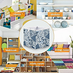 visesunny Closet Baskets Animal Skin Pattern Mosaic Style Storage Bins Fabric Baskets for Organizing Shelves Foldable Storage Cube Bins for Clothes, Toys, Baby Toiletry, Office Supply