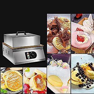 Commercial Electric Souffle Machine, Dorayaki Pancake Souffle Maker Machine, Temperature Range: 50-250°, with Stainless Steel Cover, for Restaurants, Bakeries, Dessert Shops