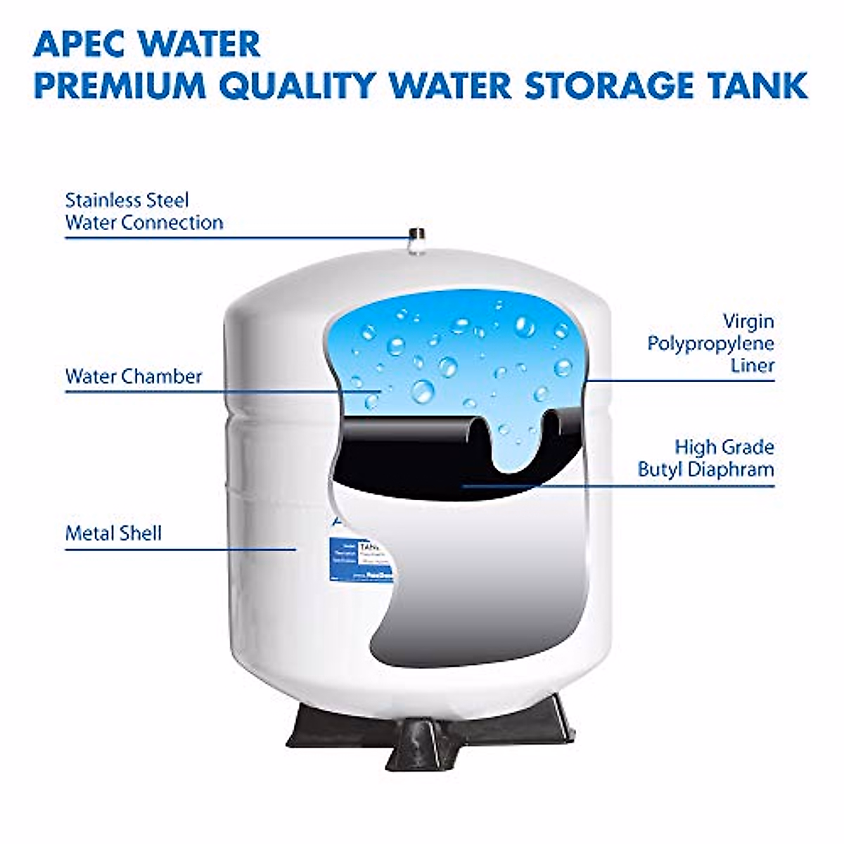APEC Water Systems Tank-4 4 Gallon Residential Pre-Pressurized Reverse Osmosis Water Storage Tank