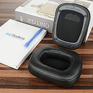 Geekria QuickFit Protein Leather Replacement Ear Pads for Razer Tiamat 7.1 V2 Headset Earpads with Plastic Plate, Headphones Ear Cushion Repair Parts