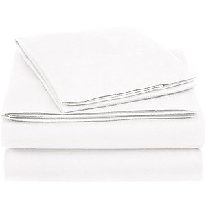 Amazon Basics Essential Cotton Blend Bed Sheet Set,3 pcs, Twin, White