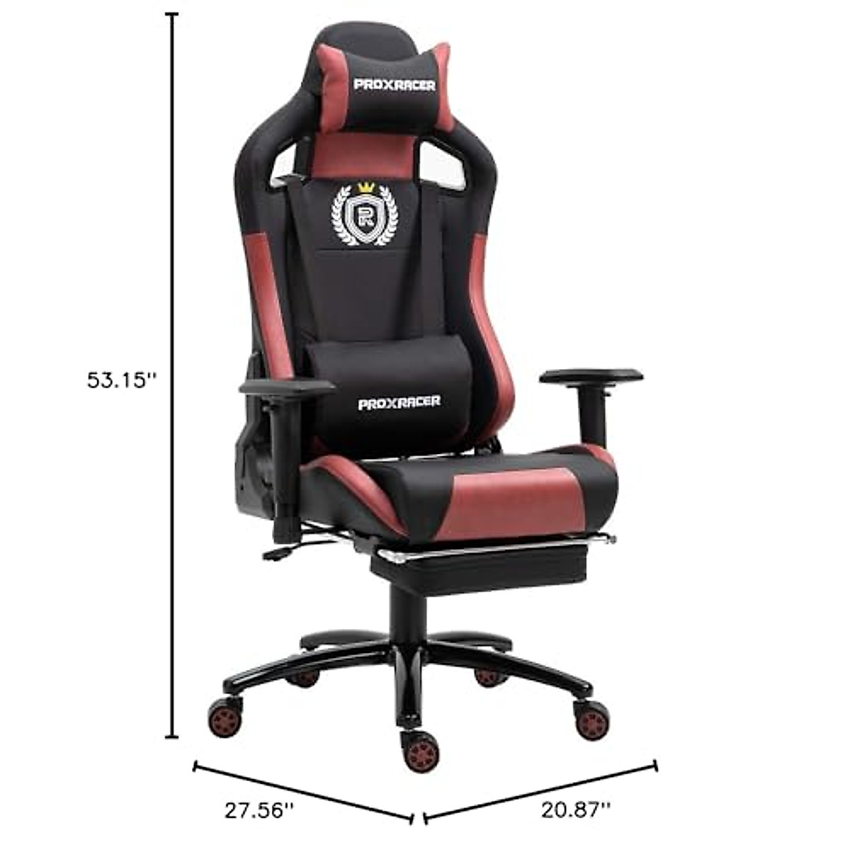 walsport Reclining Gaming Chair with Footrest High Back Computer Chair Back Support Office Chair Ergonomic Video Game Chairs for Teens Gtracing Gaming Chair (Black-Red)