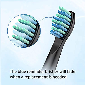 Replacement Toothbrush Heads Compatible with TEETHEORY Sonic and Fairywill Toothbrush - Electric Brush Heads Replacement for FW-507/508/515/551/917/959/D1/D3/D7/D8/2011, 10 Pack, Black