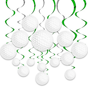 48Pcs Golf Party Decorations Hanging Swirls, Golf Theme Party Supplies Birthday Golf Sports Cutouts Foil Streamers Wall Ceiling Hanging Spirals Decor for Boys Kids Men
