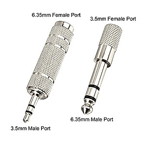 eBoot 4 Pieces Headphone Adapter 6.35 mm (1/4 Inch) Male to 3.5 mm Female and Audio Stereo Plug 3.5 mm Male to 6.35 mm (1/4 Inch) Female