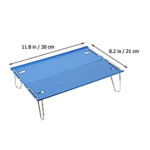 Gadpiparty Small Folding Camping Table: Portable Aluminum Outdoor Folding Table Camp Table Lightweight Beach Table for Picnic Cooking Beach Backpacking Blue