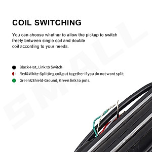 SAPHUE Dual Humbucker Single-Coil-Sized Guitar Humbucker Pickup Fit Fender Strat Squier Tele Electric Guitar (Black)