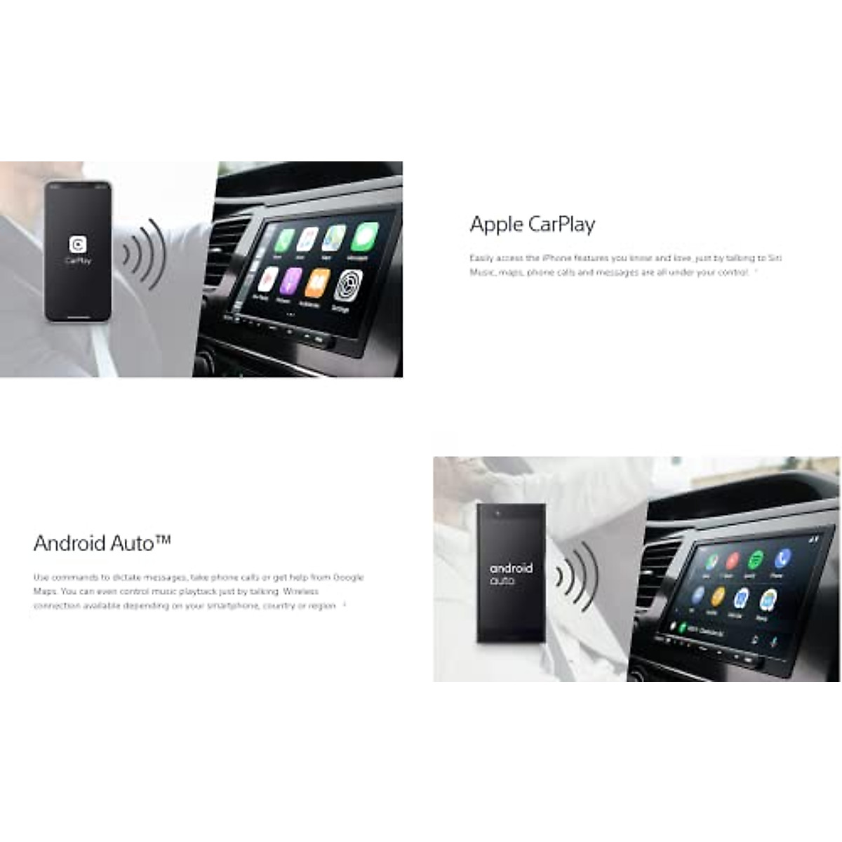 Sony XAV-AX4000 7" 2-DIN Car Stereo with Maestro Module, Backup Camera & SiriusXM Tuner Deluxe Bundle. Wired + Wireless Android Auto, Wireless Apple CarPlay, Bluetooth, AM/FM Radio, 5 Preamp Outputs