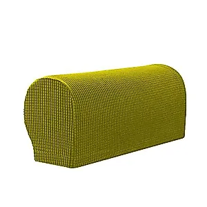 ZHOUZHOU Stretch Sofa Armrest Covers Lengthen Spandex Jacquard Arm Covers for Chairs Sofas Furniture Armrest Protector Set of 2 Recliner Armchair Slipcovers,Light Green