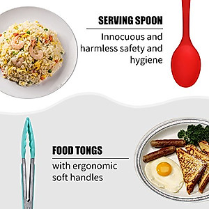 Aybloom Silicone Kitchen Utensils Set - 10 Pieces Multicolor Silicone Heat Resistant Non-Stick Kitchen Cooking Tools