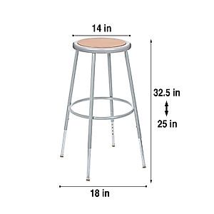 OEF Furnishings (2 Pack) Height Adjustable Grey Shop Stool, 25-32"" High (OEF6224H/2)