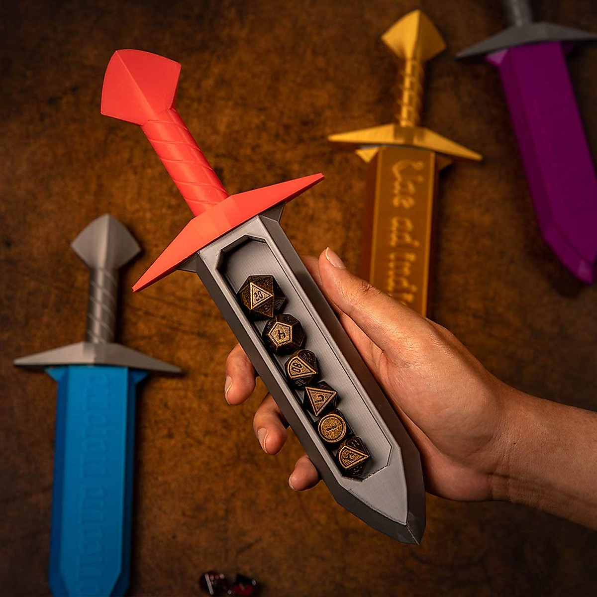 Custom Designed Dice Dagger Dice Sword Holder for Dice Storage Personalized Role Playing Dice Keeper | DND RPG D&D Dungeons and Dragons GiftQ