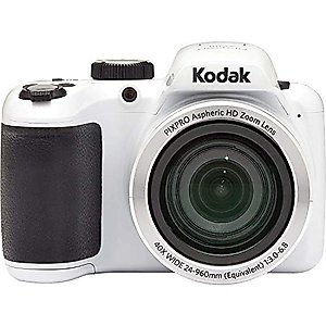 Kodak AZ401-WH PIXPRO 16MP Digital Camera, 3", White (Renewed)