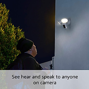 Certified Refurbished Ring Floodlight Cam Wired Pro with Bird’s Eye View and 3D Motion Detection (2021 release), White