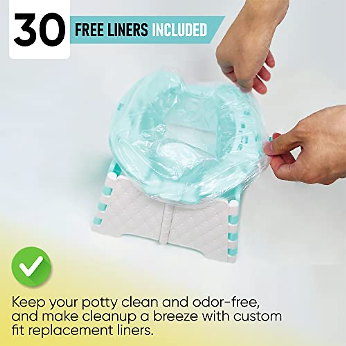 Portable Potty Training Chair with Travel Bag, Foldable, Indoor/Outdoor Use, Camping, Includes 30 Replacement Bags - Jool Baby