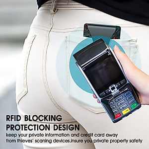 OTO Money Clip for Men-RFID Blocking Carbon Fiber Wallet,Minimalist Slim Wallet with Gift Box,Aluminum Metal Credit Card Holder（Forged Red）