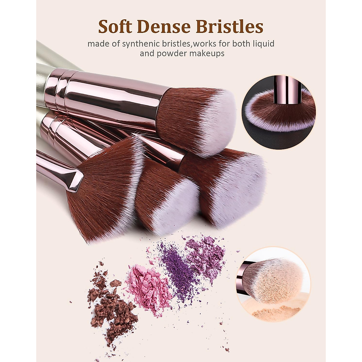 Makeup Brushes Makeup Brush Set, BESTOPE PRO Makeup Brushes Kit, 16Pcs Professional Makeup Brush Set for Eye and Face, Foundation Powder Concealers Blush Eyeshadow Brush Make UP Brushes Kit Champagne