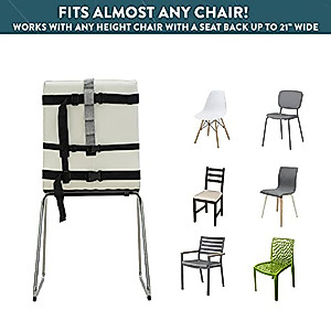 Baby Portable High Chair Booster Seat with Carry Bag by Vevoza- Cloth Harness Toddler Chair Seat with Adjustable Straps to Fit Any Chair- Machine Washable Toddler Feeding/Eating Travel Seat Accessory