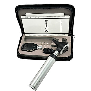 Cynamed Otoscope Set-3.2V Bright White LED Otoscope Set with Accessories - The Perfect Tool for Nurses (Zipper Leather Case)