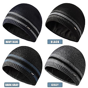 HiRui Knit Beanie Winter Hats for Men Women Kids-Warm Classic Daily Skull Cap (Black)