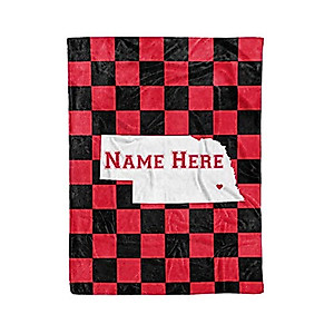 State Pride Series Nebraska - Personalized Custom Fleece Throw Blankets with Your Family Name - Lincoln Edition