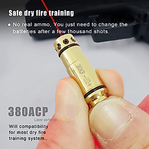 StrongTools Tactical Laser Training Cartridge 380acp Dry Fire Laser Bullet with O Ring and Spare Snap Cap