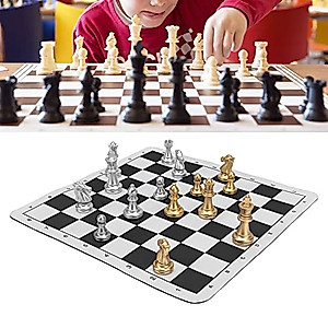 Hidyliu Chess Game Set Ruler Tournament Roll Up Chess Set with Carrying Bag, Games Home Decoration Kids Games Board Games for Family Travel
