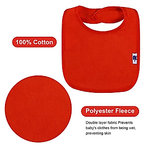 Nvatorfox 12 Pack Terry Drool Cotton Bibs, Unisex Baby Bibs With Fiber Filling Waterproof Baby Bibs for Feeding, Teething, Drooling (GIRL)