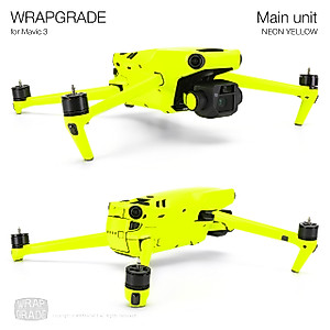 WRAPGRADE Full Skin Stickers for DJI Mavic 3 / Mavic 3 Classic (NEON YELLOW)