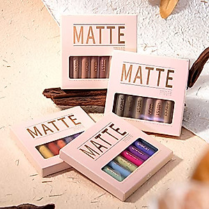 MAEPEOR Matte Liquid Eyeshadow 8 Colors Neutral Naked Smooth Creamy Eyeshadow Lightweight High-pigmented and Waterproof Long Lasting Eyeshadow (Matte Naked, 8Colors Set 1)