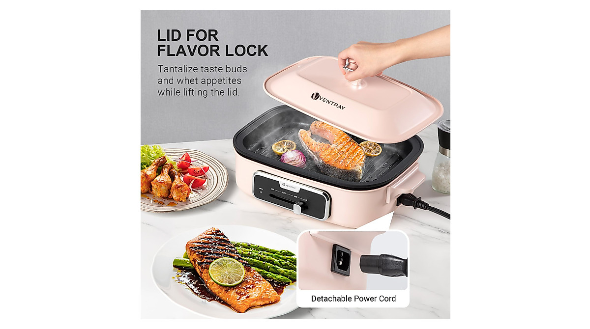 Ventray Electric Skillet: Perfect Indoor BBQ Grill