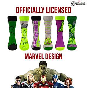 Marvel Legends Socks for Boys & Men, 6-Pack Socks for Men & Boys Socks, Men's Athletic Socks, Athletic Socks for Boys
