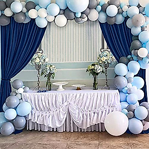 Hiasan Navy Blue Backdrop Curtains for Parties, Polyester Photography Backdrop Drapes for Family Gatherings, Wedding Decorations, 5ftx10ft, Set of 2 Panels