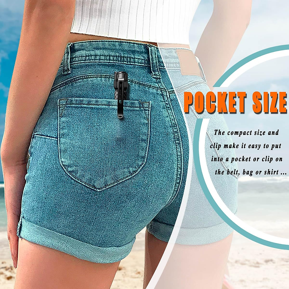 Mini Flashlight 3 Modes Small Flashlights LED Powerful High Lumens Tactical Pen Light with Clip,Slim Portable Pocket Compact Torch for Emergency Inspection AAA Battery Water-Resistant (Black & Gold)