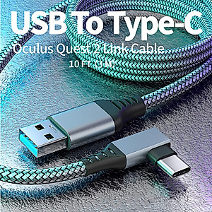 Xmipbs 10FT Link Cable for Quest 2, USB to Type C Charging Cable High Speed Transfer Data Cable for Quest/Quest 2 Headset and Gaming PC, USB C