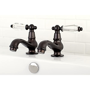 Kingston Brass Classic Basin Taps Crystal Handles Bathroom Faucet Polished Brass Brass Finish