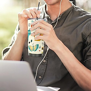 QWEUIOP 20oz Insulated Travel Coffee Mug Cute Cartoon Cats Stainless Steel Tumbler with Lid Double Wall Vacuum Coffee Cup For Hot and Cold Drinks14081