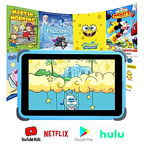 CWOWDEFU Kids Tablet 7 inch 32GB COPPA Certified Children's Learning Tablets Android 13 Tableta WiFi Tablette for Children Toddler Boys, Blue