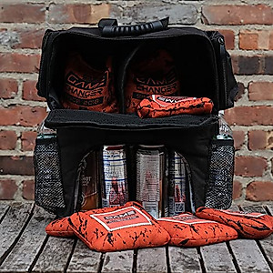 Cornhole Cooler Backpack, Holds up to 2 Sets (8 Bags), Bottle Opener, Cooler Holds up to 12 cans, Extra Compartments for Phone, Storage