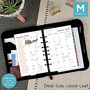 2022 Monthly Planner Refill by AT-A-GLANCE, 5-1/2" x 8-1/2", Desk Size, Loose-Leaf, Charles Wysocki (CW81-685)