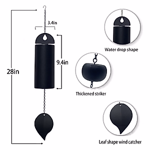 Deep Tone Serenity Bell Wind Chimes - Metal Cylinder Wind Bell for Outdoor Antique Copper Windchimes for Patio Yard Porch Garden Decor 28 inch Large