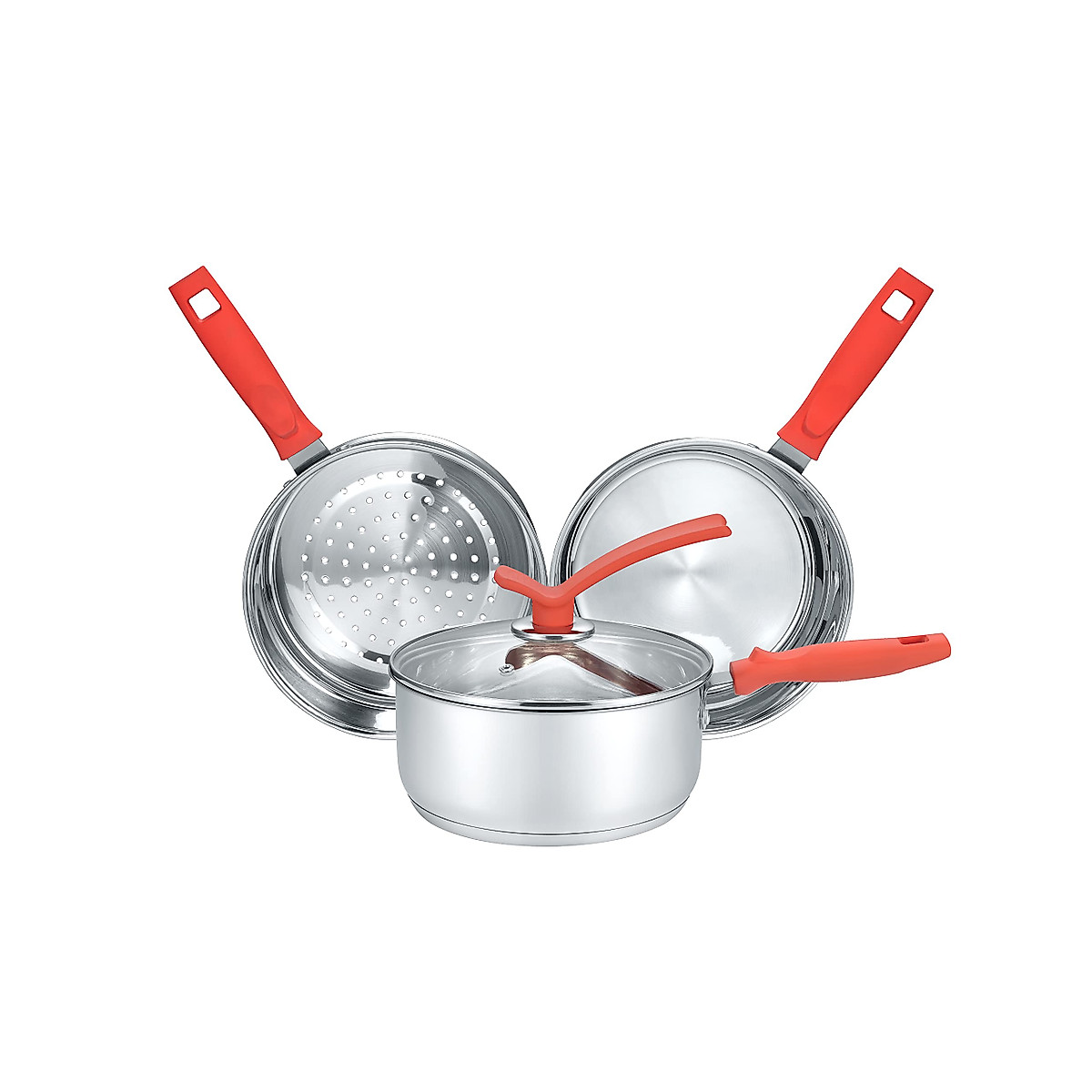 CONCORD 3 Quart Premium Double Boiler - Stainless Steel Multi Pot Steamer Cookware 2 Tiers (Induction Compatible)