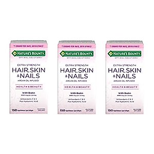 Nature's Bounty Extra Strength Hair Skin Nails, 150Count, Pack of 3
