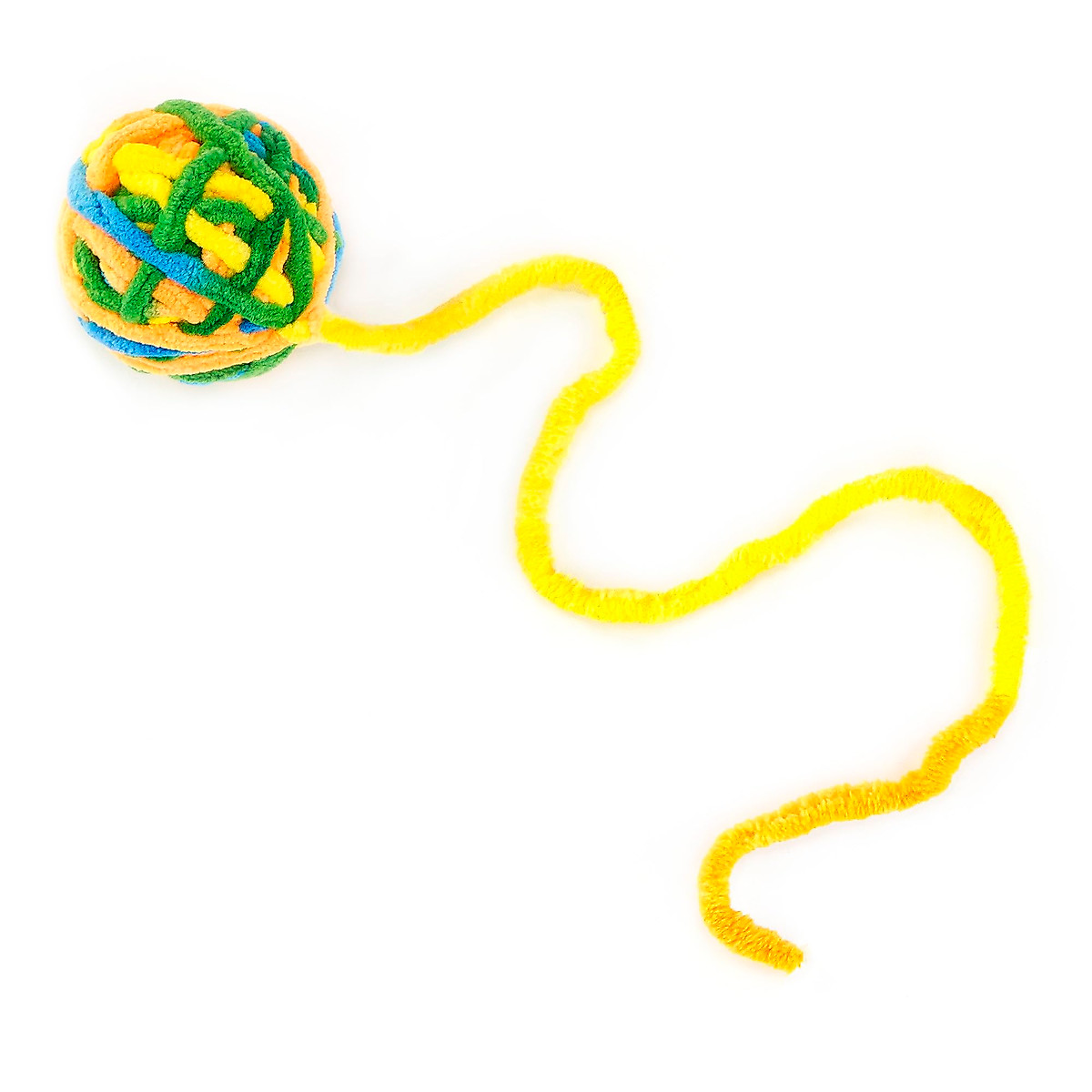 CHIWAVA 6 Pack 20" Woolen Yarn Cat Toys Ball with Bell 2" Large Indoor Cat Toy Balls Kitten Interactive Toys