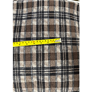 ALEKI Fabric, Brown Plaid,Tartan, Fleece Printed Fabric / 58" Wide/Sold by The Yard Sold by Yard