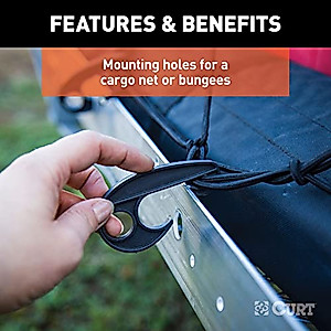 CURT 18100 60 x 20-Inch Aluminum Tray Hitch Cargo Carrier, 500 lbs Capacity, 2-in Folding Shank