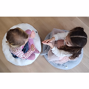 MiniOwls Plush Toy Storage Bean Bag (Unfilled) – Light Bunny Gray Faux Furry Ottoman – Sensory Soft Teddy Bear Organizer with a Zipper. Pouf 20x20x15 inch. (Light Grey, Medium)