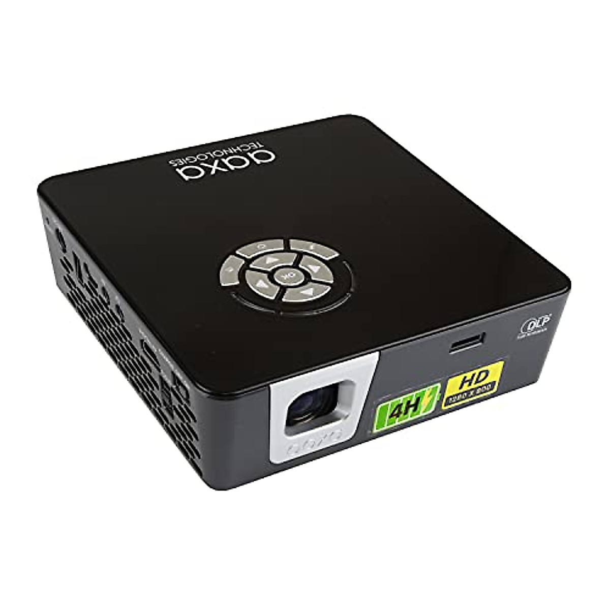 AAXA P6X 1000 Lumen Battery Projector, 4 Hour Battery, Portable Mini Projector, DLP 1080p Support, 30,000 Hours LED, 15000mah Powerbank, HDMI/USB/microSD Input, Worlds Brightest Battery Pico Projector
