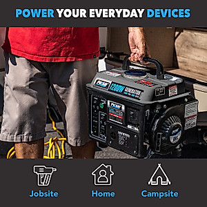 Pulsar G1200SG 1,200W Carrying Handle Gas-Powered Portable Generator, 1200w, Black/Gray
